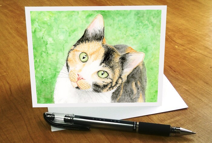CAT NOTE CARDS Cat Stationary Watercolor Cats Card Set - Etsy