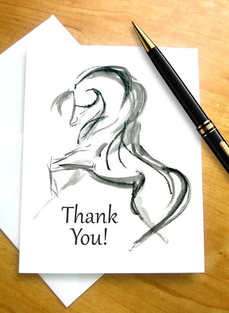 HORSE THANK YOU Cards Set, Equestrian Thank You Notes, Equine Thank You ...