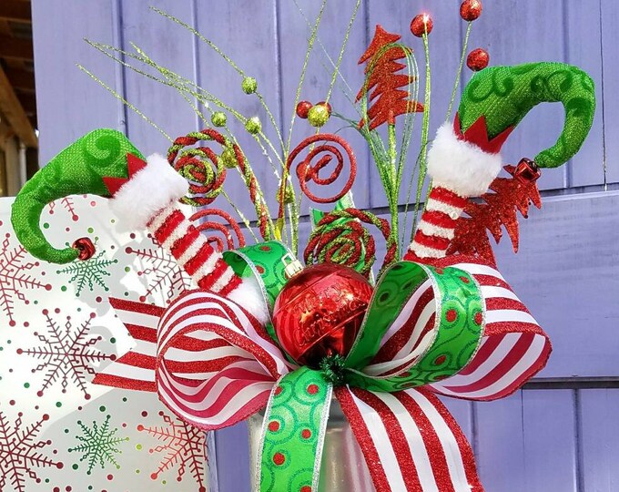 Christmas Elf Centerpiece Table Arrangement- Christmas Table Decor- Elf ...