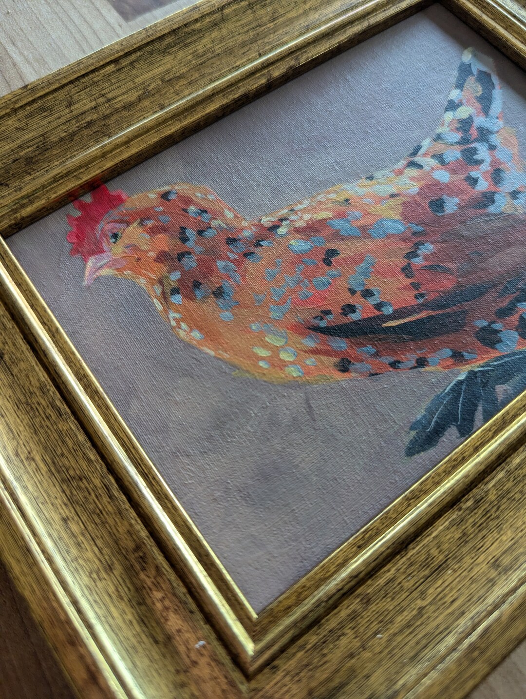 Original Acrylic Painting Chicken Original Painting 5x7 - Etsy