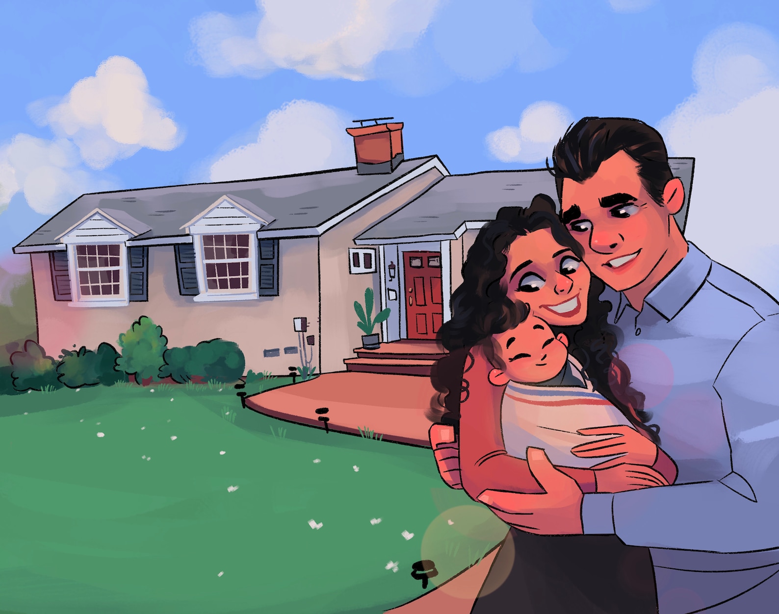 Custom Illustration THREE Characters Custom Artwork Paper - Etsy