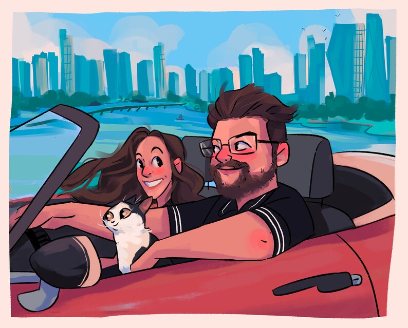 Custom Illustration THREE Characters Custom Artwork Paper - Etsy