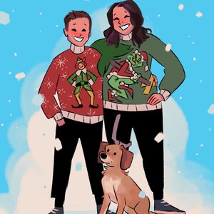 Cute CUSTOM Family Holiday Card - Ugly Sweaters - Etsy