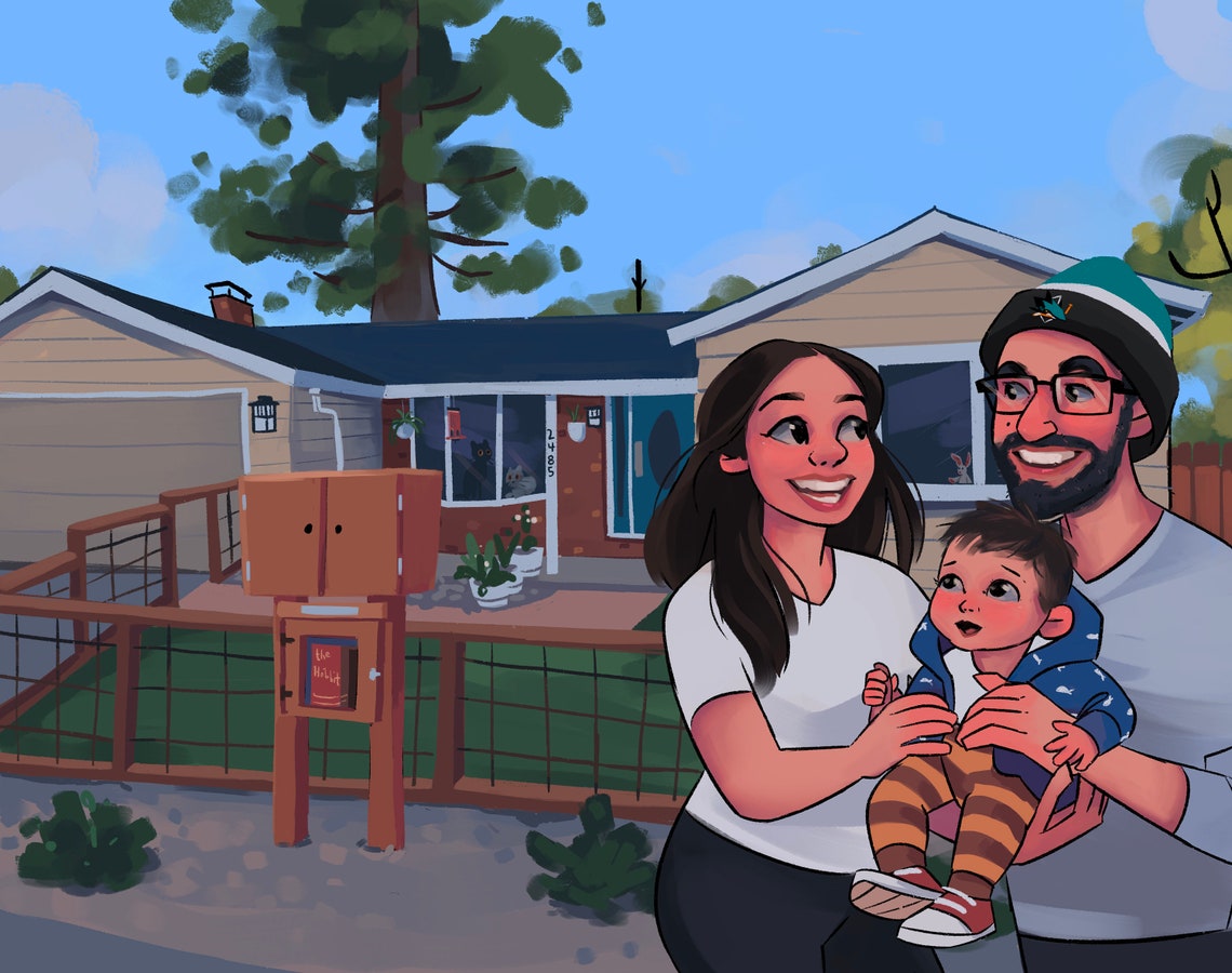 Custom Illustration THREE Characters Custom Artwork Paper - Etsy