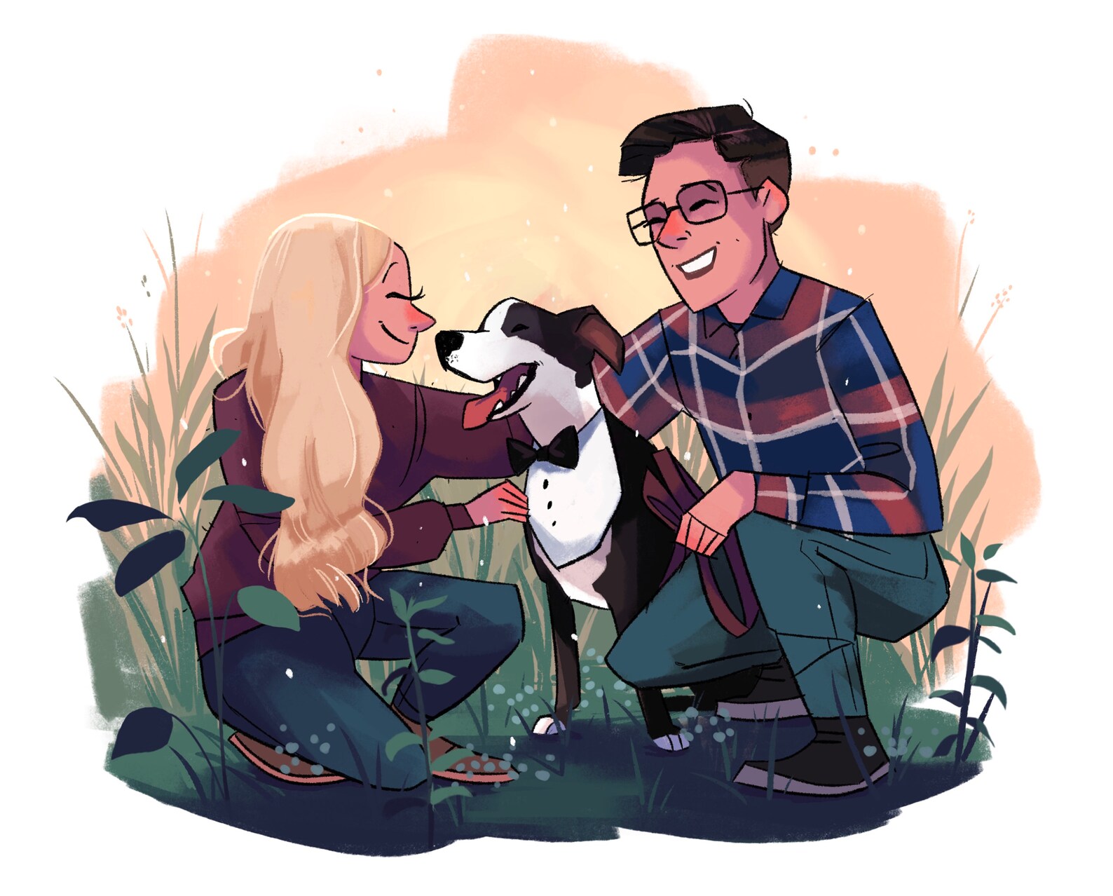 Custom Illustration THREE Characters Custom Artwork Paper - Etsy