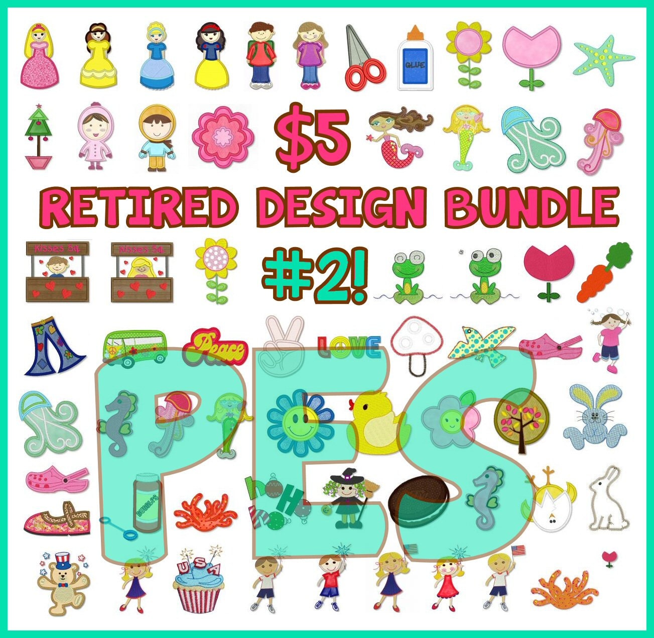 PES Format *NEW #2* Lynnie Pinnie Retired Designs PES Format -- 65 ...
