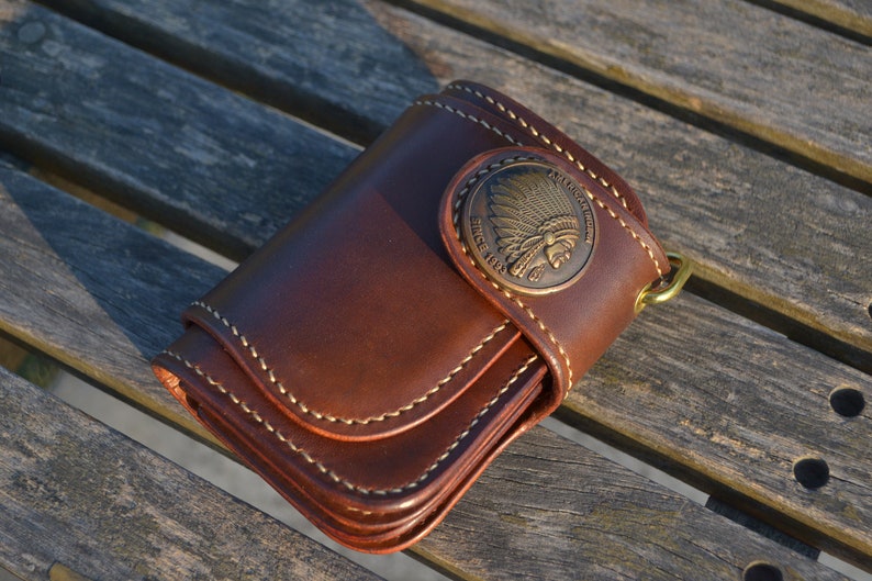 Men's Bifold Wallet Purse Genuine Leather Handmade - Etsy