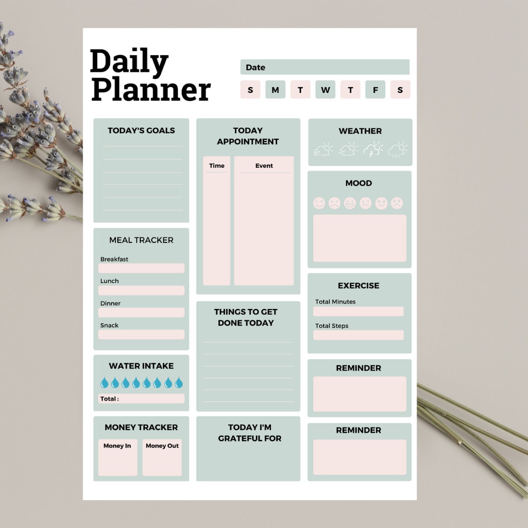 ADHD Daily Planner, Daily Schedule, ADHD Organiser, ADHD Schedule ...