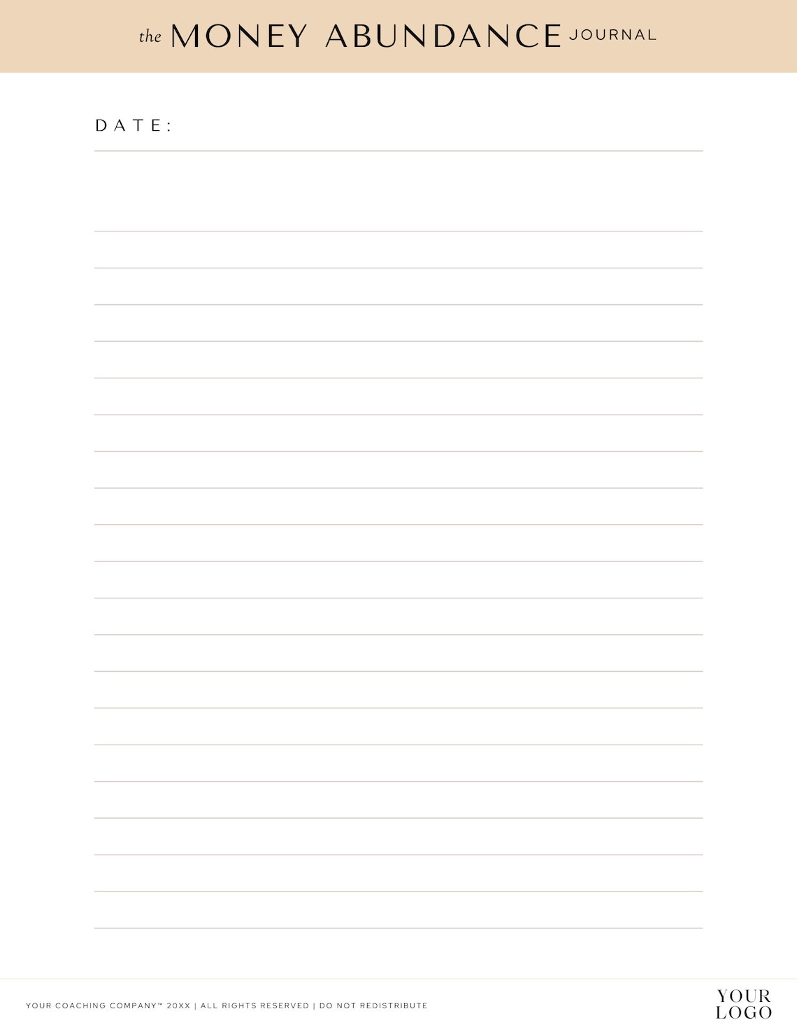 Money Abundance Journal: Mindset Manifestation, Canva Template (digital ...
