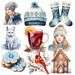 Frosty Winter Watercolor Clipart Bundle | INSTANT DOWNLOAD | Frozen ...