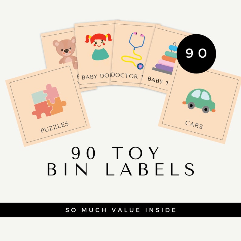 90 Educational Toy Bin Labels | INSTANT DOWNLOAD | Toy Storage Labels ...