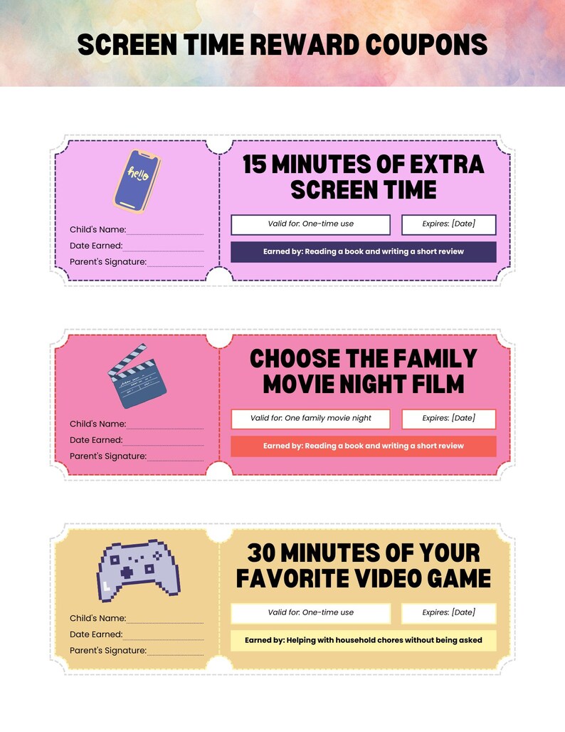Screen Time Checklist | Editable Screen Time Chore Chart | Summer ...