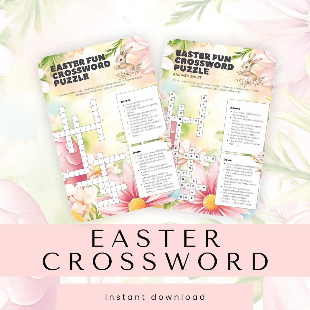 Easter Crossword Puzzle | Instant Download | Crossword Puzzles ...