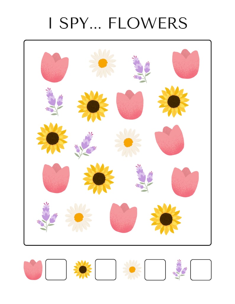 5 Eye Spy Printable Kids Activity Sheets INSTANT DOWNLOAD Homeschool ...