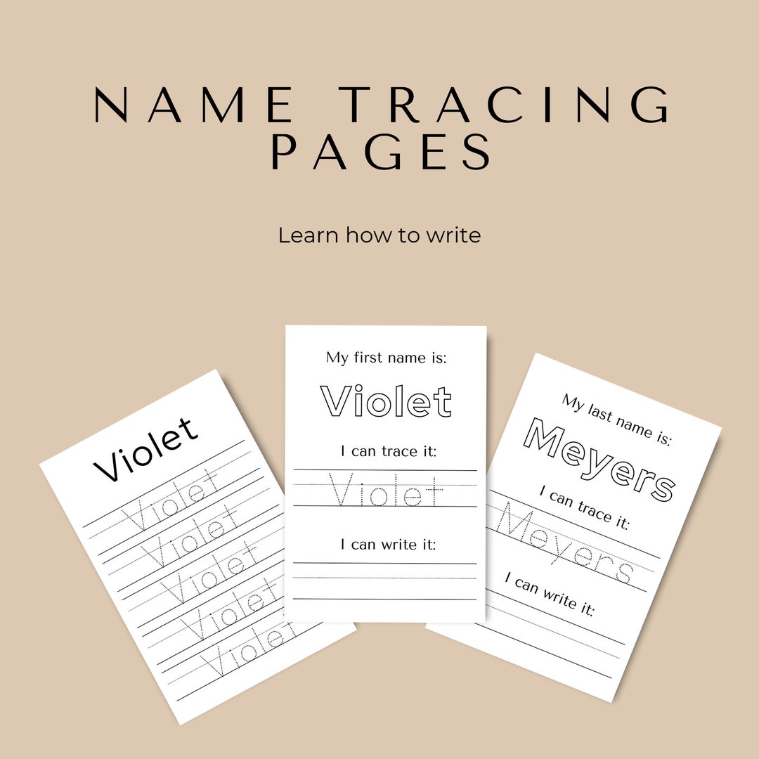Editable Name Tracing Pages | Handwriting Practice (digital Download ...