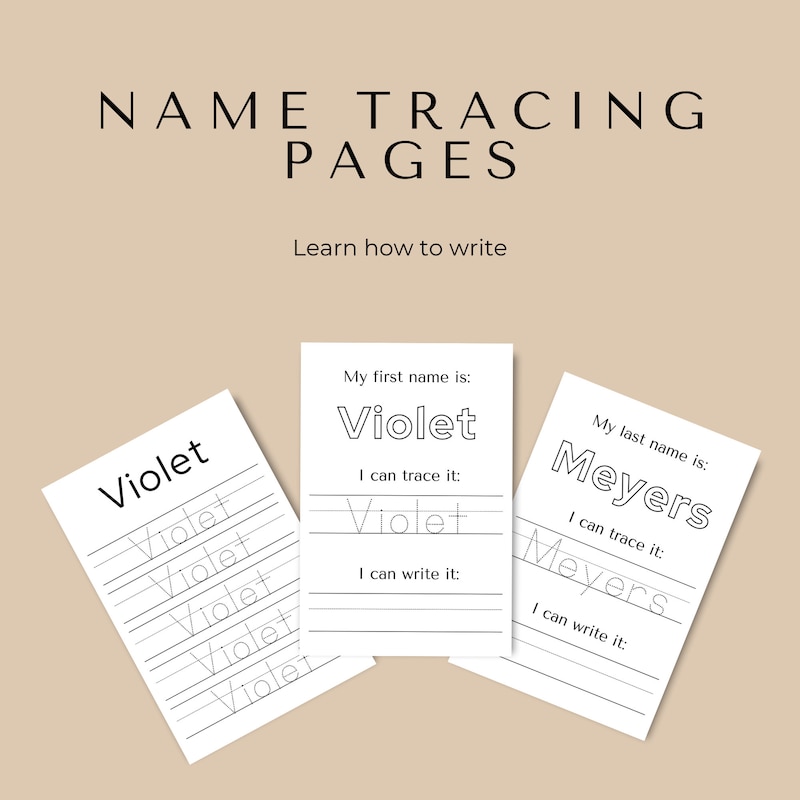 Pre School Name Writing - Etsy