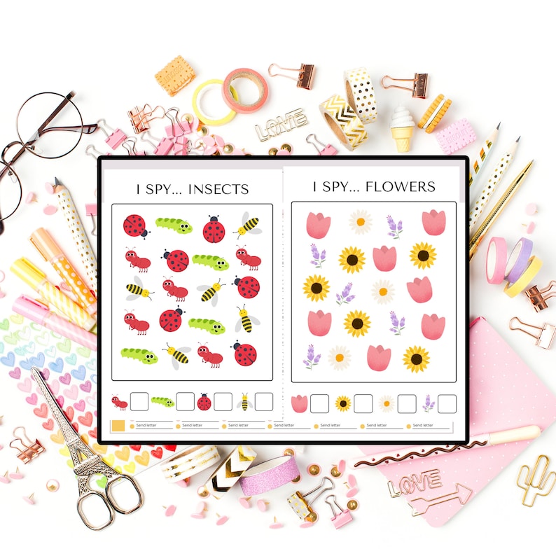 5 Eye Spy Printable Kids Activity Sheets INSTANT DOWNLOAD Homeschool ...