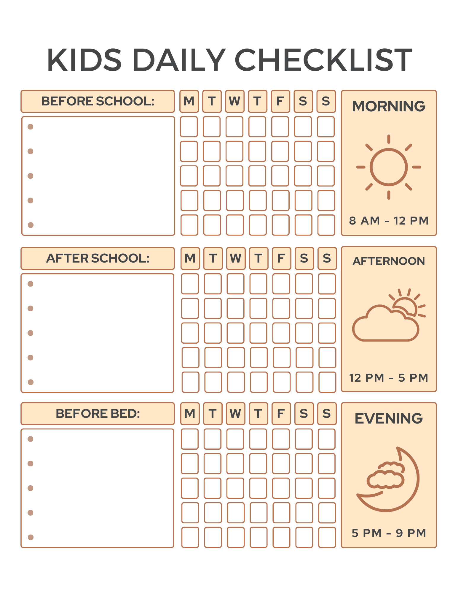 Kids Daily Checklist | INSTANT DOWNLOAD | ADHD Support | Organisation ...
