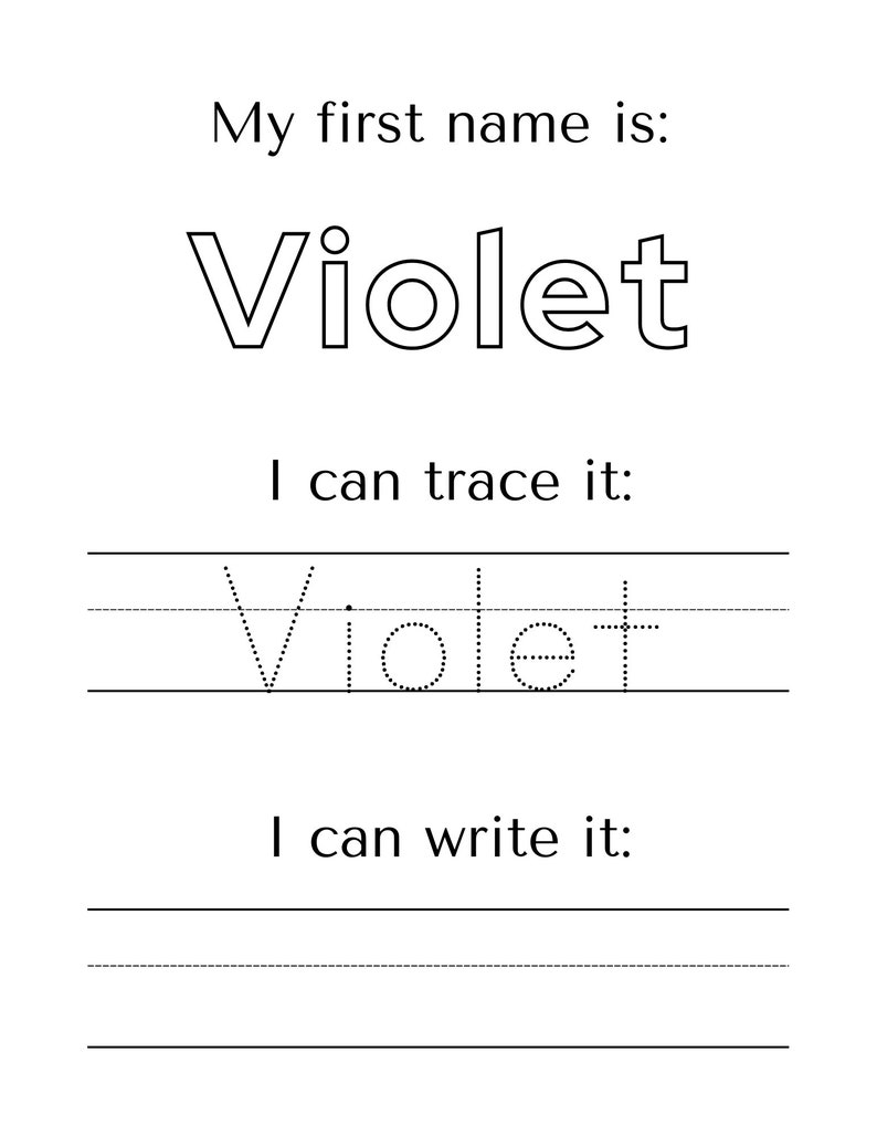 Editable Name Tracing Pages | Handwriting Practice (digital Download ...