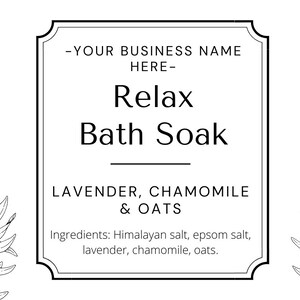 Editable Bath Soak Label Template: Customizable Pouch Stickers (instant ...