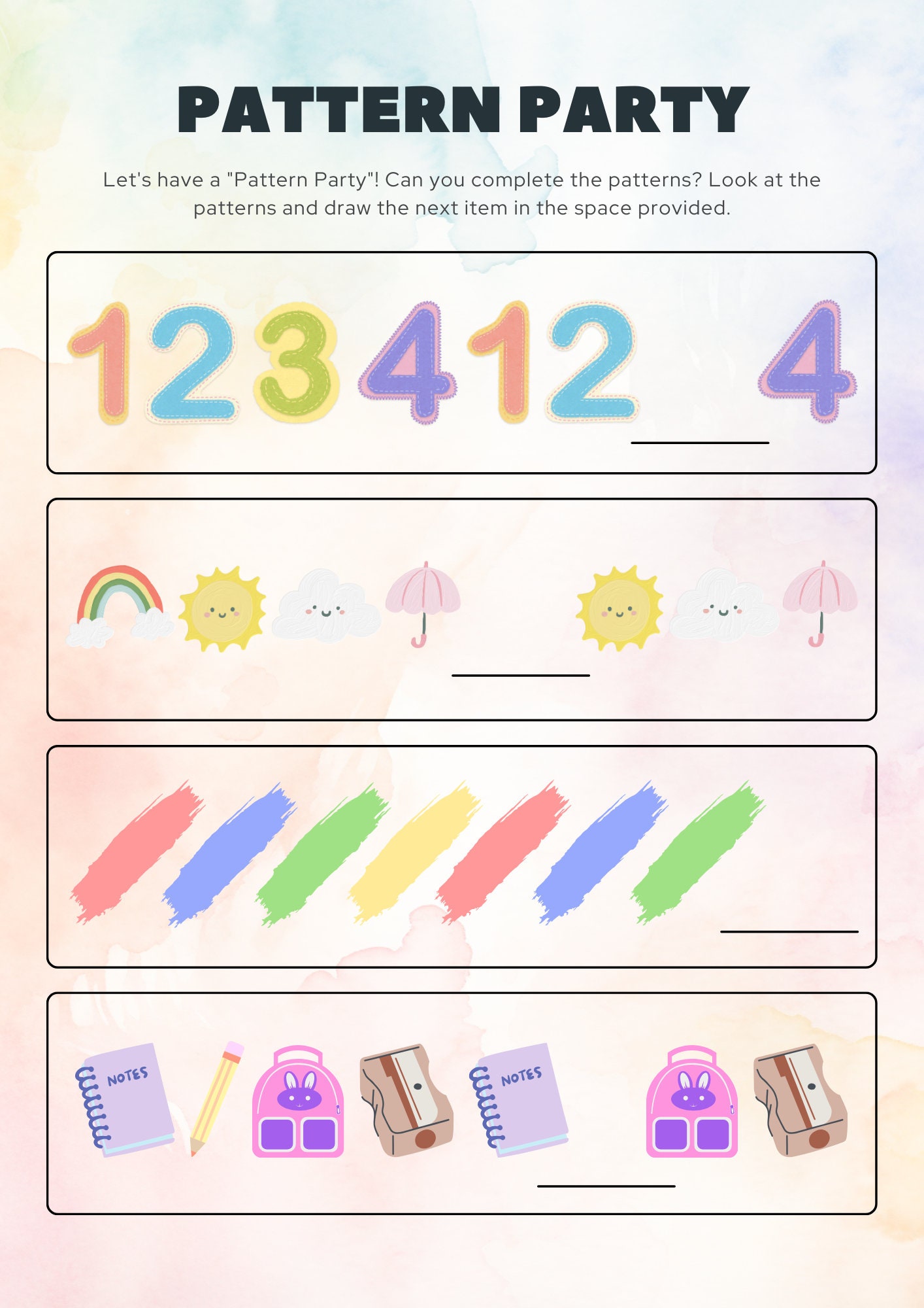 5 Early Math Skills Kids Activity Sheets INSTANT DOWNLOAD Homeschool ...