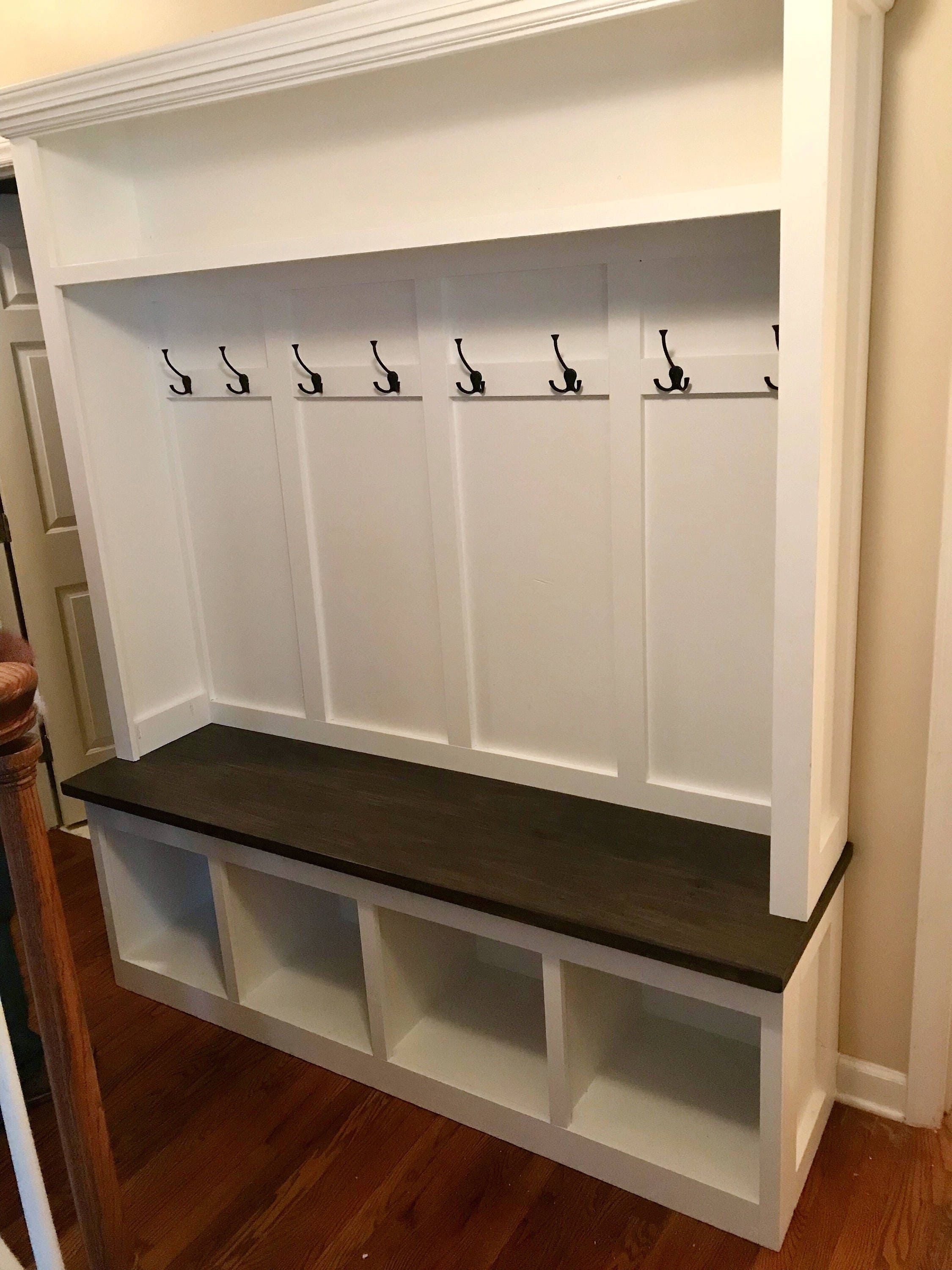 Custom Hall Tree Mudroom Bench Coat Rack Entryway Storage Etsy Custom Hall Tree Mudroom Bench Coat Rack Entryway Storage Etsy
