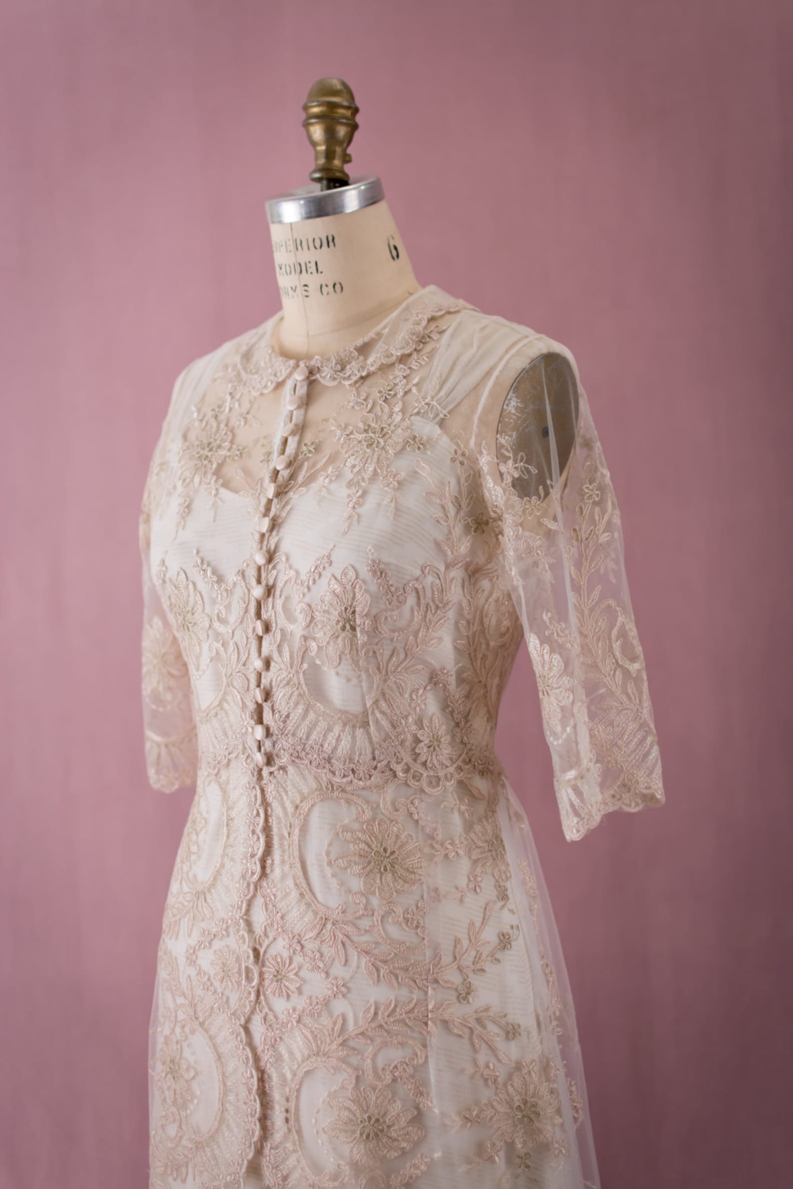 Wedding Dress of French Alencon Lace Over Double Silk Satin - Etsy