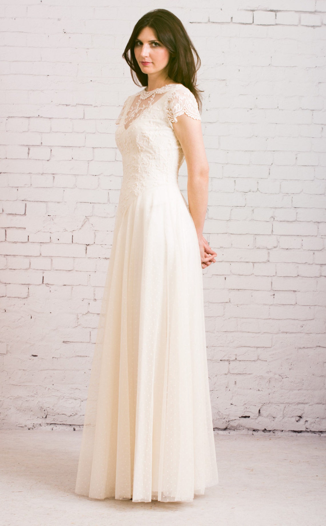 Open Back Wedding Dress. Garden Wedding Dress. Backyard - Etsy