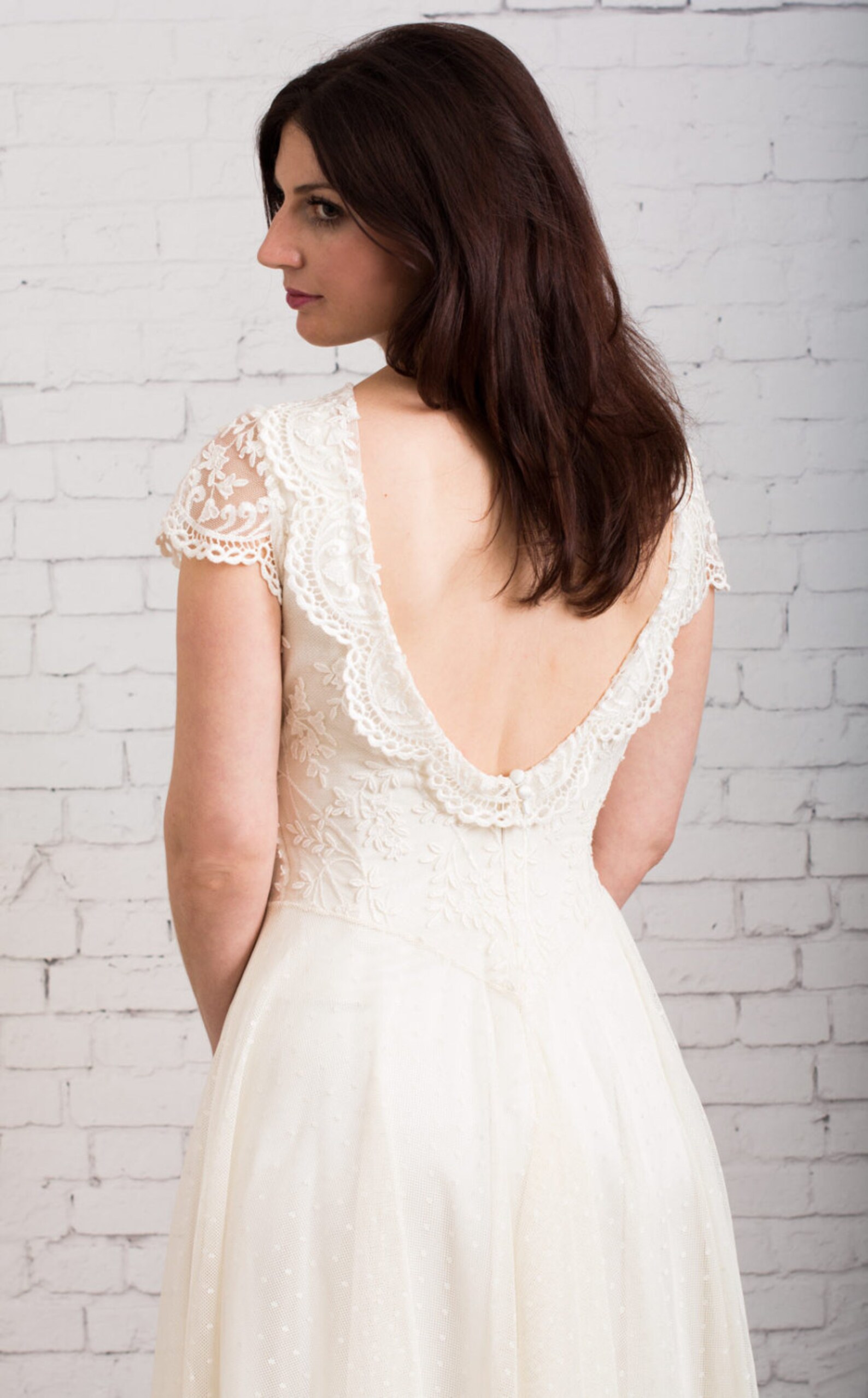 Open Back Wedding Dress. Garden Wedding Dress. Backyard - Etsy