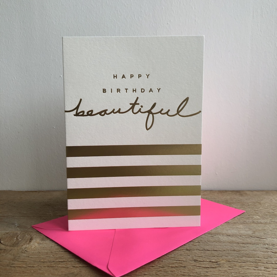 Happy Birthday Beautiful Greeting Card - Etsy