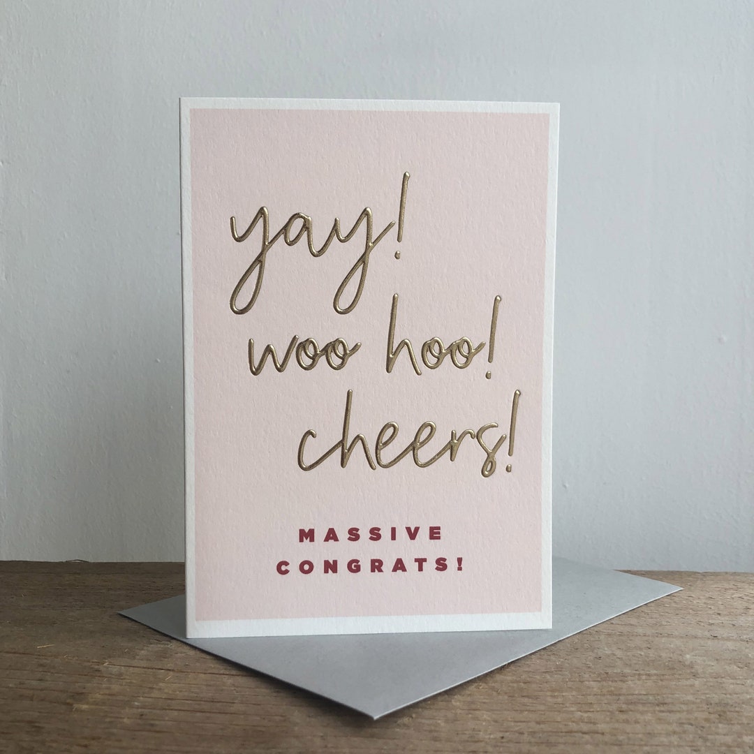 Yay! Woo Hoo! Cheers! Congratulations Greeting Card - Etsy