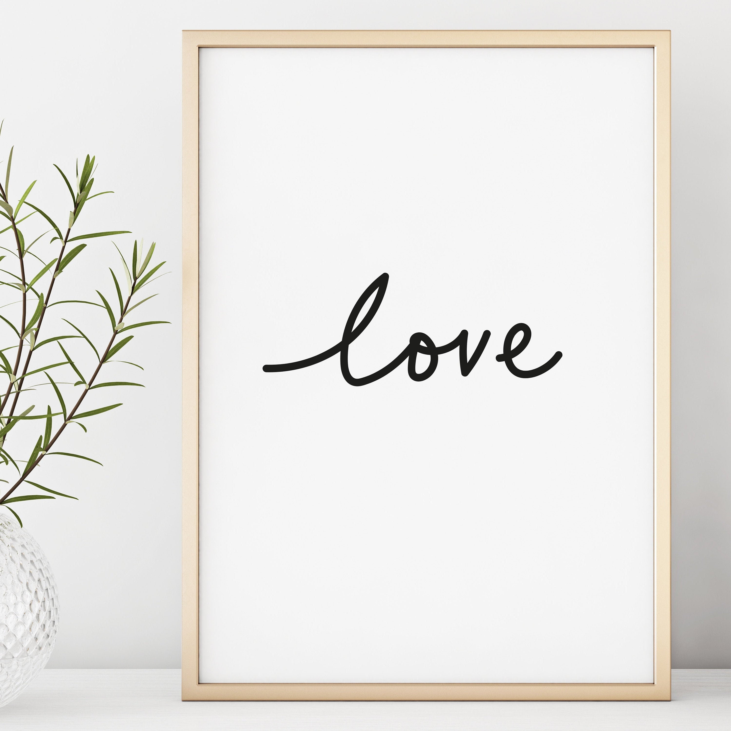Love Print | Handwritten | Unframed A4 Print | Quote Print | Slogan ...