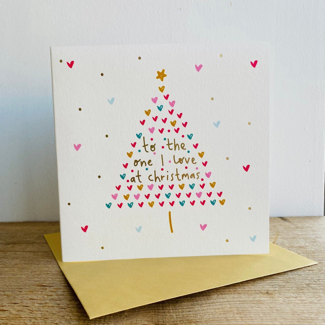 Gold Foil Christmas Card for the One I Love | Partner | Lover Christmas ...