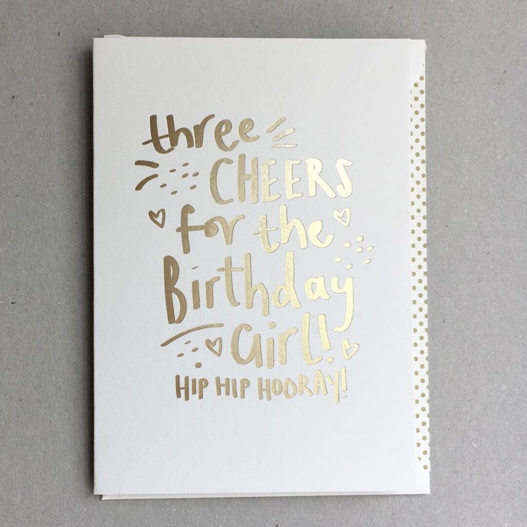 Three Cheers Birthday Girl Greeting Card - Etsy