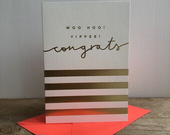 Yay Woo Hoo Cheers Congratulations Greeting Card | Etsy