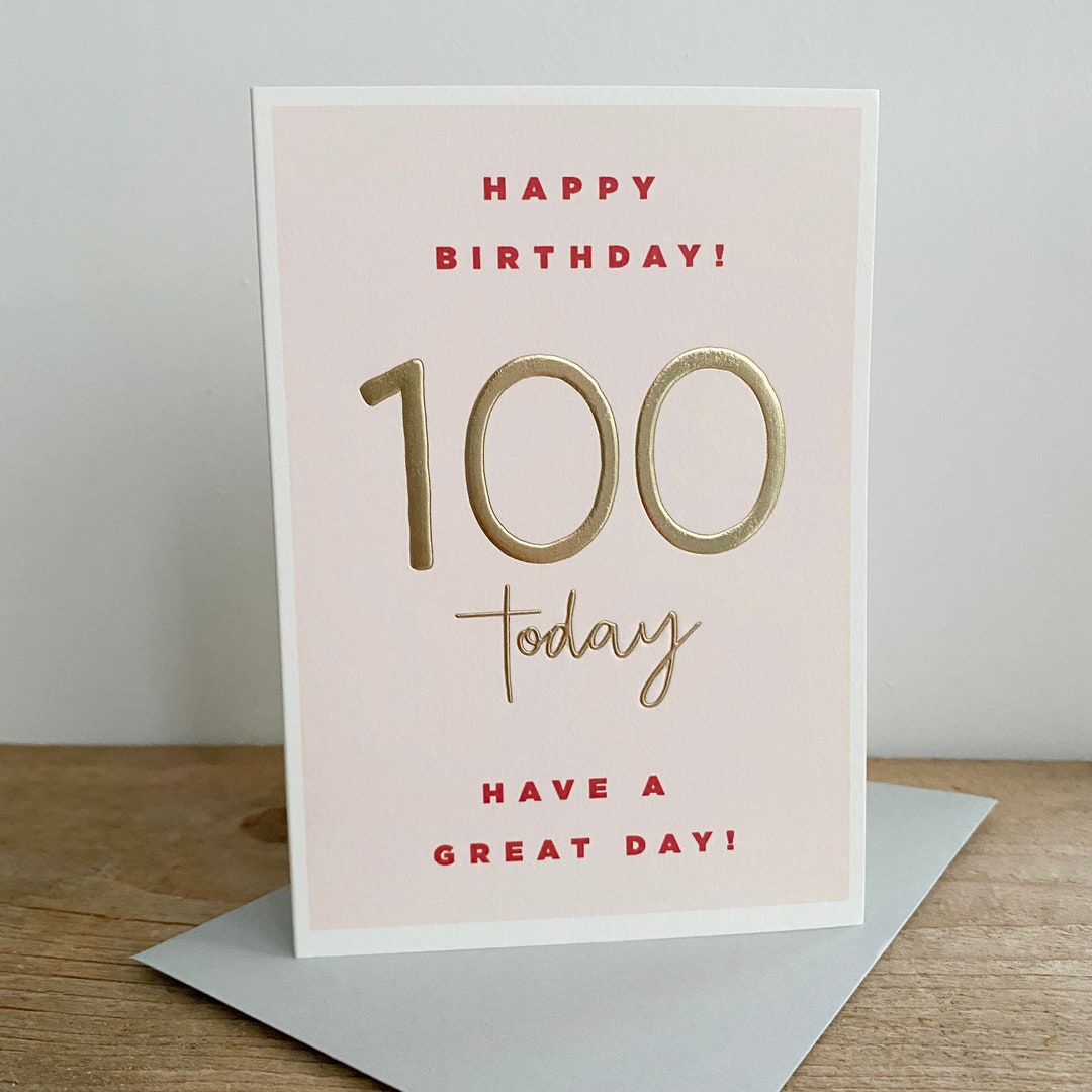 100th | Age 100 | 100 Birthday Greeting Card - Etsy