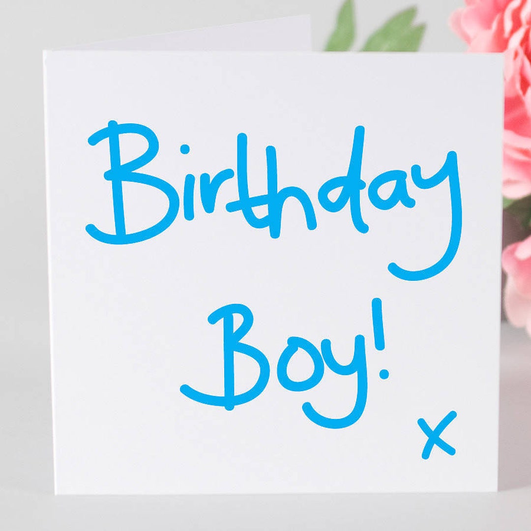 Birthday Boy Blue Greeting Card - Etsy