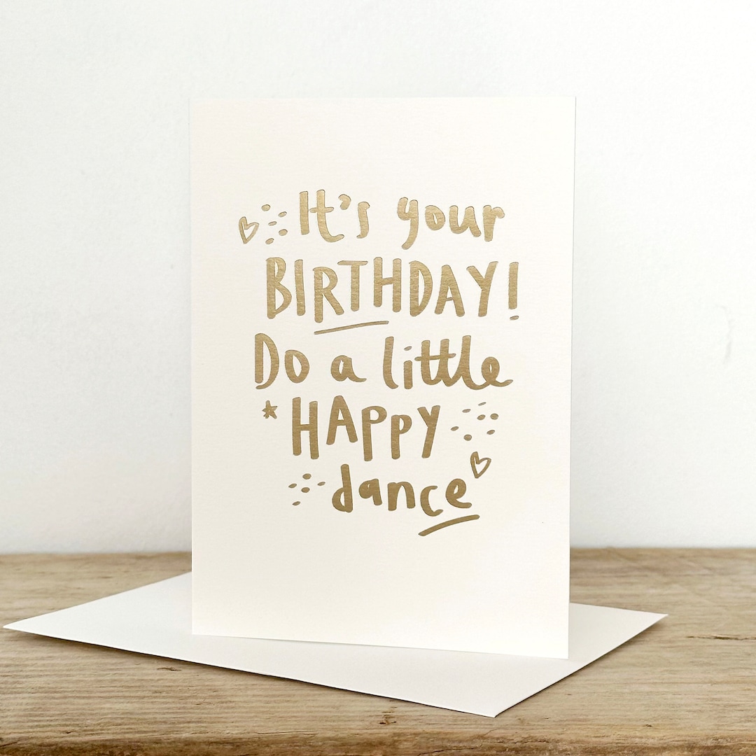Little Happy Dance Birthday Greeting Card - Etsy