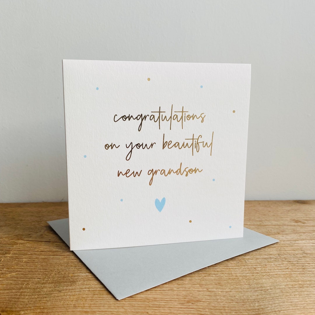 Congratulations on Your New Grandson Greeting Card | New Grandparents ...