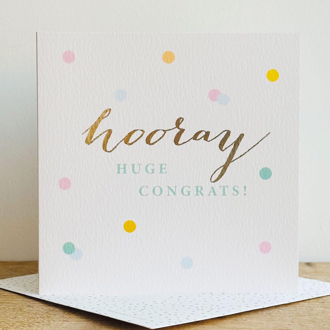 Luxury Gold Foil Hooray Huge Congratulations Card | Well Done Card ...