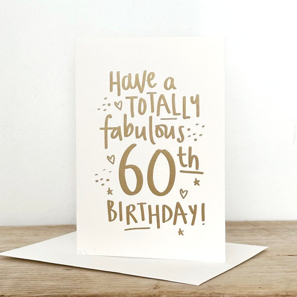 Fabulous 60th Birthday Greeting Card - Etsy