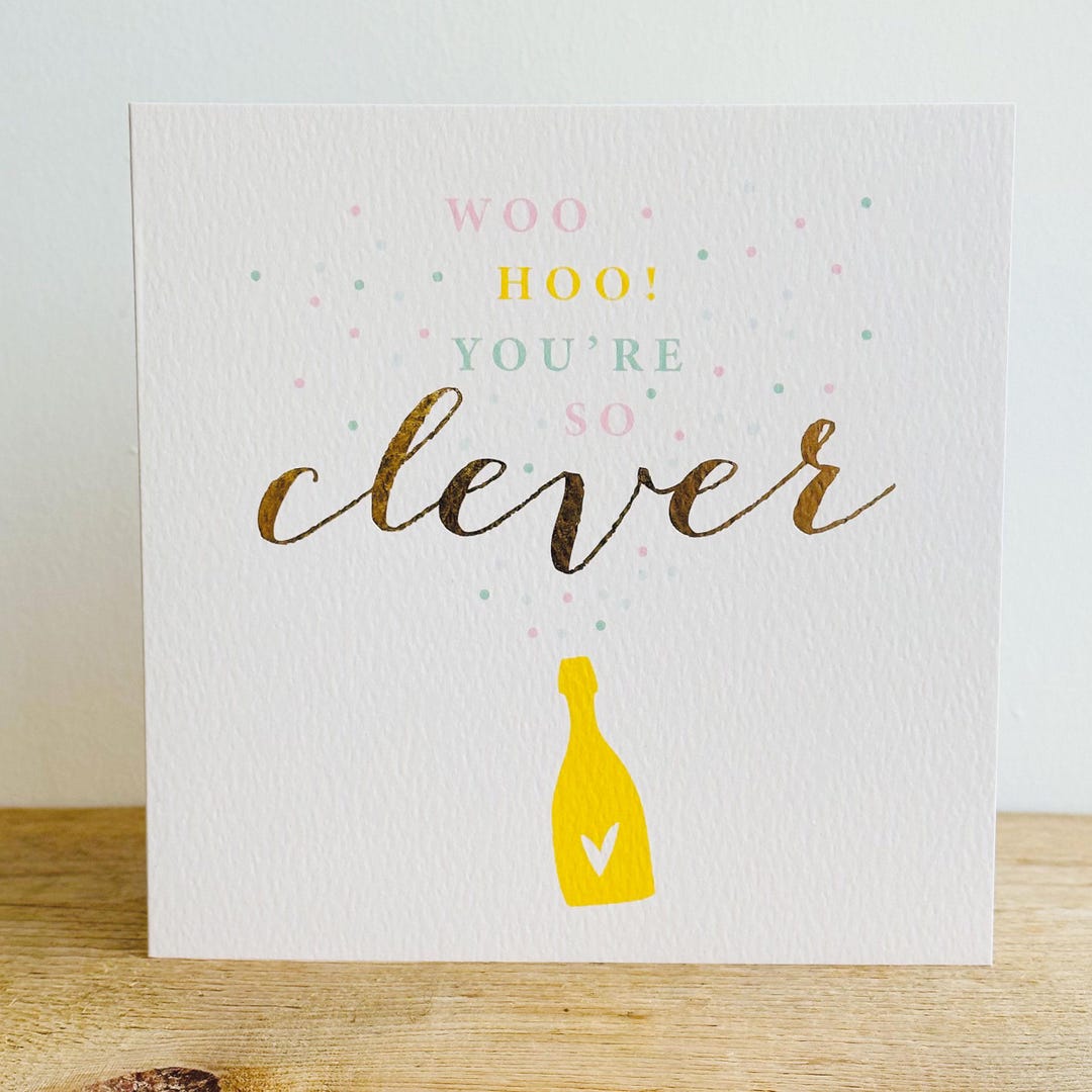 Luxury Gold Foil You're so Clever Card | Well Done Card | Passed Card ...