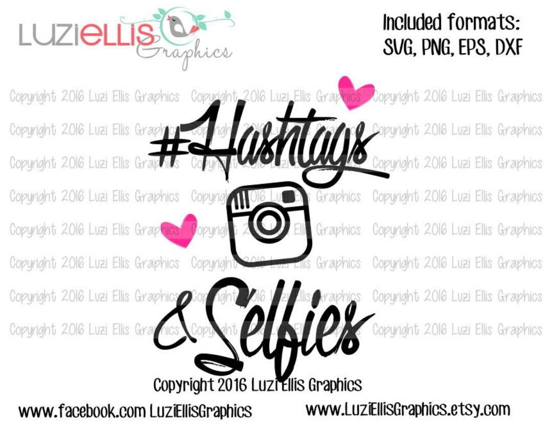 Hashtags and Selfies Camera SVG EPS DXF Files for Vinyl Cutting ...