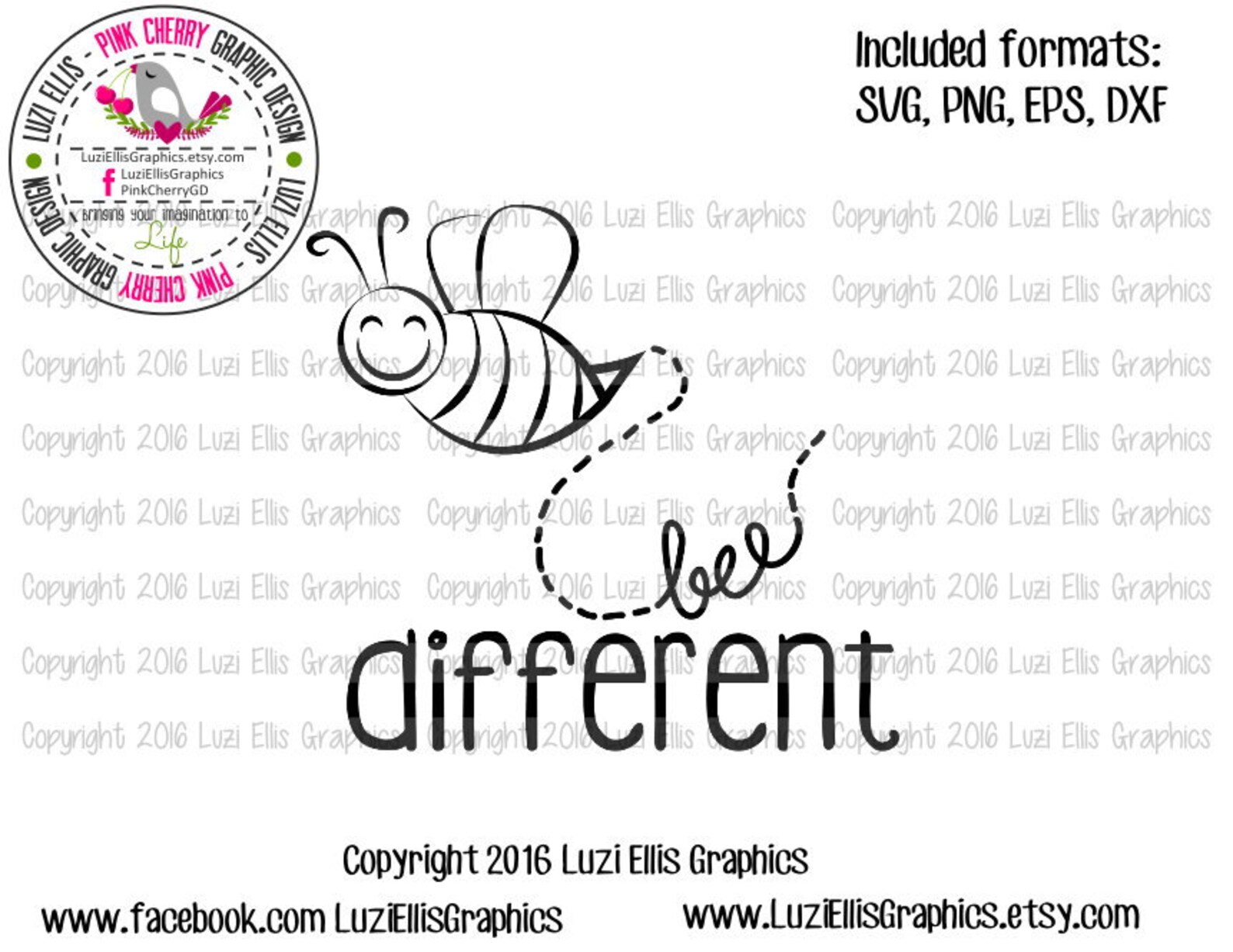 Bee Different Be Different Cute Bee SVG EPS DXF Png Files - Etsy