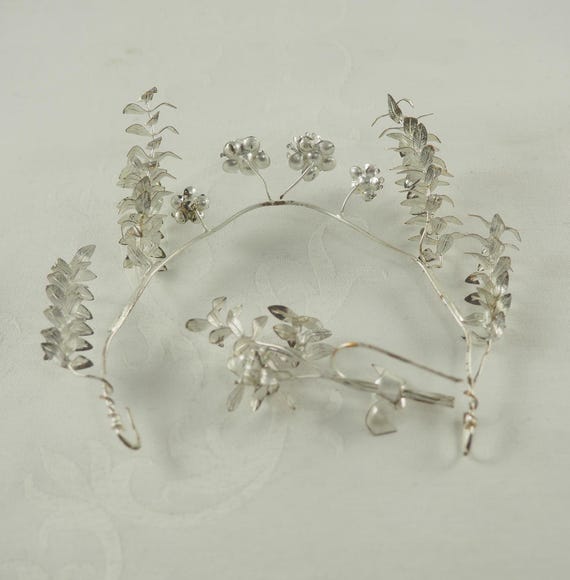 Vintage German Myrtle Crown and Boutonniere, Smaller… - Gem