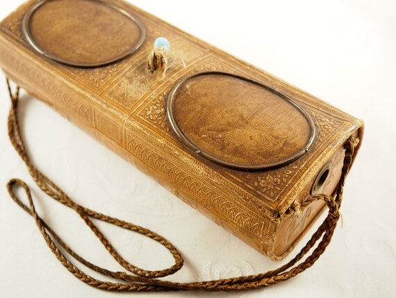 Antique Georgian Period Embossed Leather Box Bag, Ren… - Gem