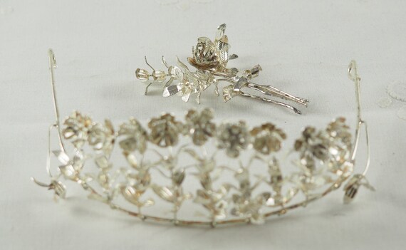 Vintage German Myrtle Bridal Crown and Boutonniere, S… - Gem