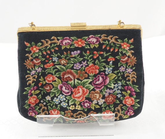 RESERVED Vintage Chinese Petit Point Floral Embroider… - Gem