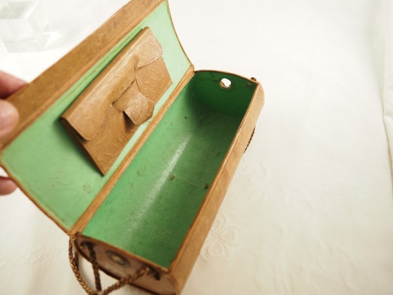 Antique Georgian Period Embossed Leather Box Bag, Ren… - Gem