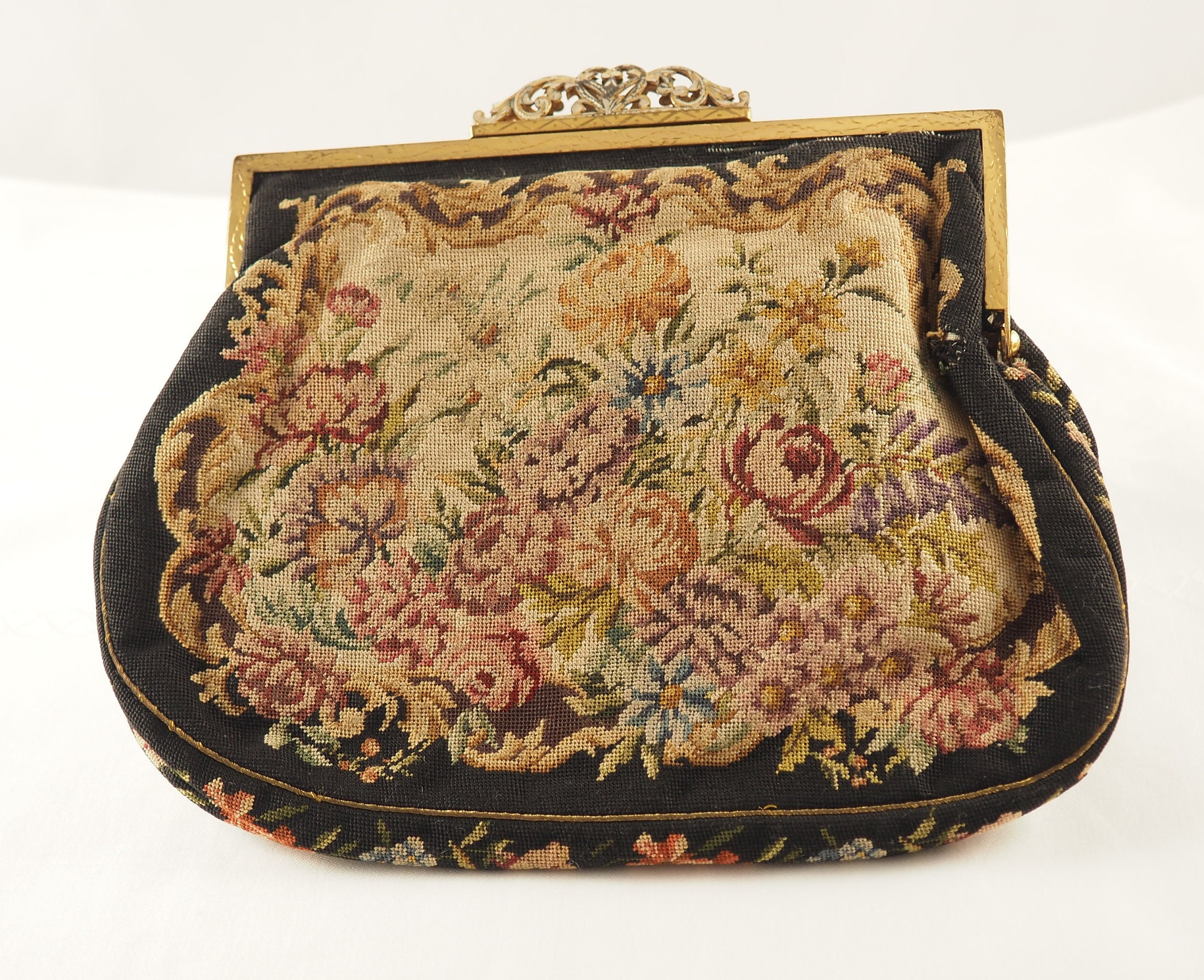 Vintage Austrian Micro Petit Point Evening Bag Worked With - Etsy